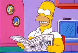 Homer reading newspaper | SLAP HAPPY LARRY