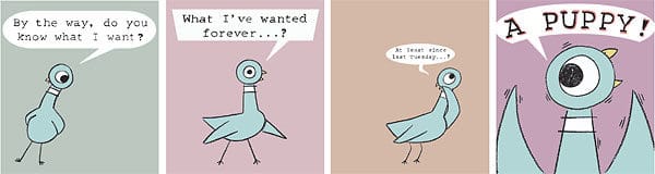 The Pigeon Wants A Puppy by Mo Willems Analysis | SLAP HAPPY LARRY