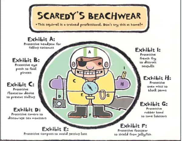 Scaredy Squirrel At The Beach by Melanie Watt Analysis | SLAP HAPPY LARRY