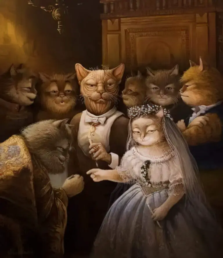 Fully Anthropomorphised Cats In Art | SLAP HAPPY LARRY
