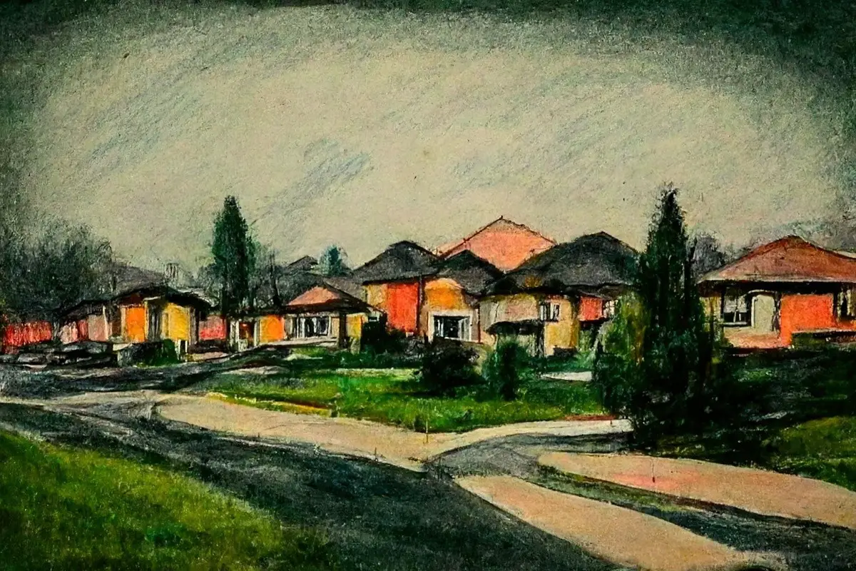 suburbs-in-conte-crayon | SLAP HAPPY LARRY